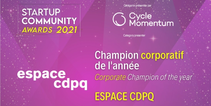 Espace CDPQ lauréat du prix « Champion corporatif de l’année 2021 » au ...